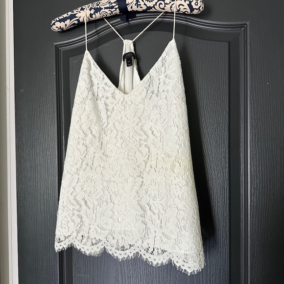 J. Crew | Tops | Jcrew Ivory Lace Racerback Cami Size 4 | Poshmark